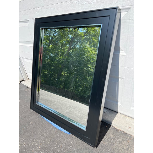 2000's Ralph Lauren Mahogany Beveled Silver Wrapped Wall Mirror by ...