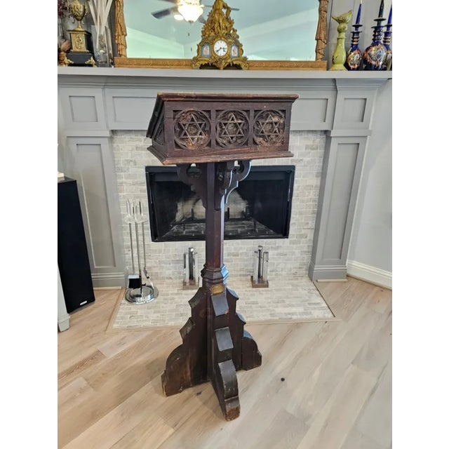 Large Antique Gothic Revival Carved Oak Church Altar | Chairish