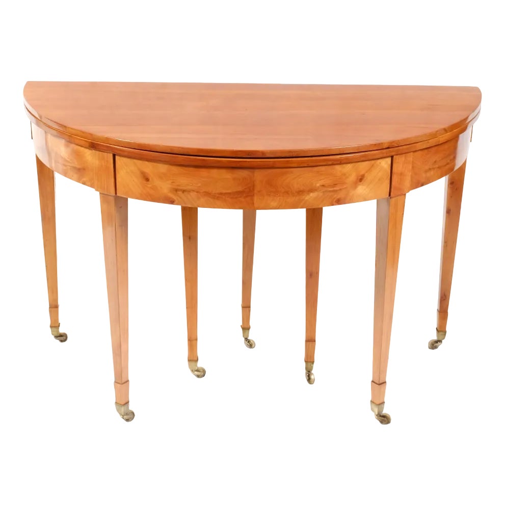 French Biedermeier Demi Lune Folding Table in Cherry, 1810 | Chairish