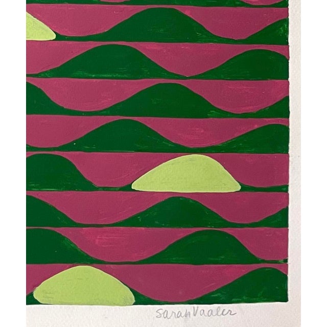 Modern Painting With Green and Mauve Pattern | Chairish