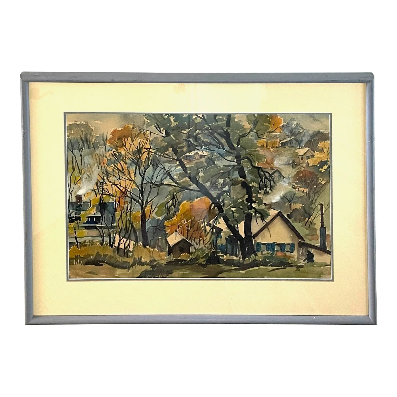 Ruth Van Sickle Ford Watercolor Autumn Landscape | Chairish