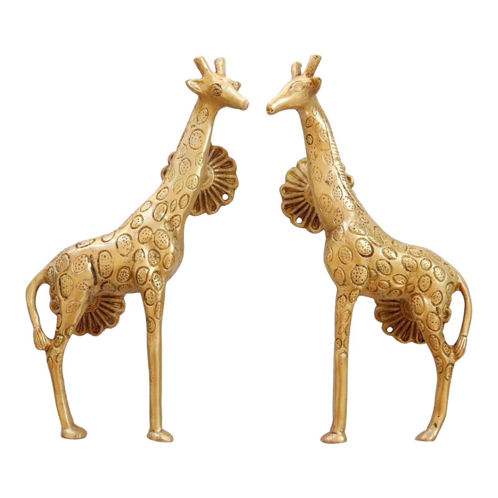 Gold Brass Giraffe Door Handles - a Pair | Chairish