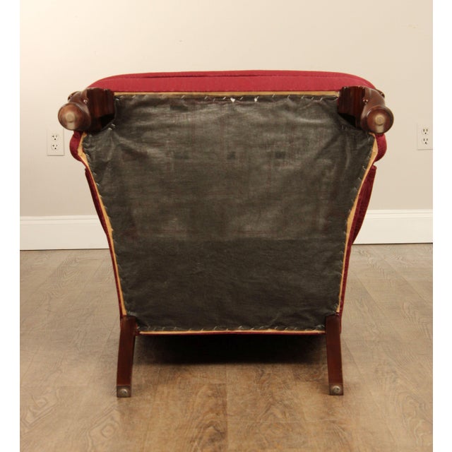 Sherrill Queen Anne Style Mahogany Wing Chair | Chairish