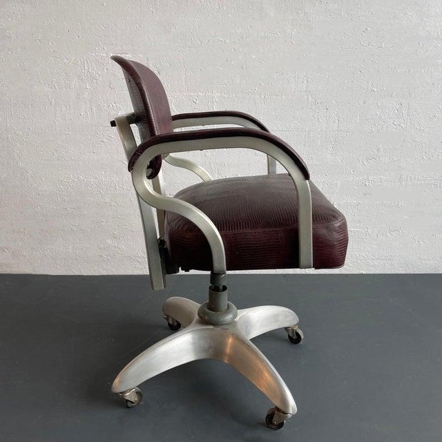 Industrial Mid-Century Aluminum Leather Office Desk Chair by GoodForm ...