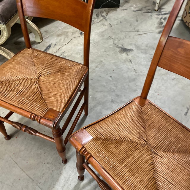 Vintage Mid Century Italian Style Rush Seating- a Pair | Chairish
