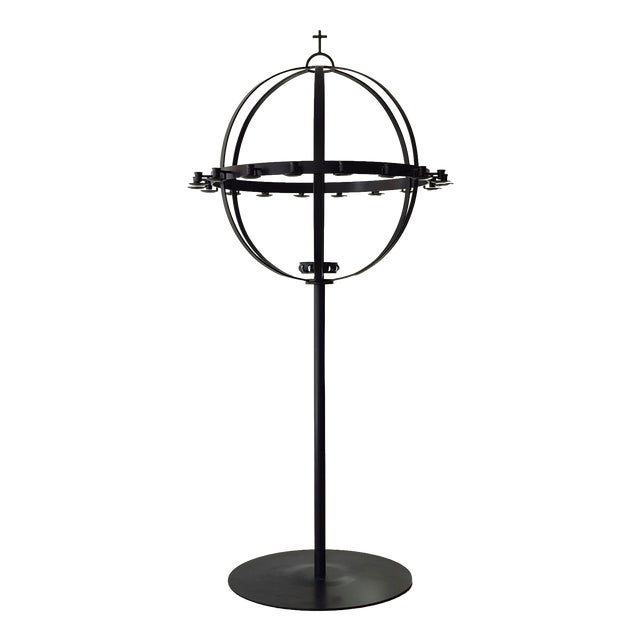 Large Danish Ecclesiastical Light Globe in Cast Iron | Chairish