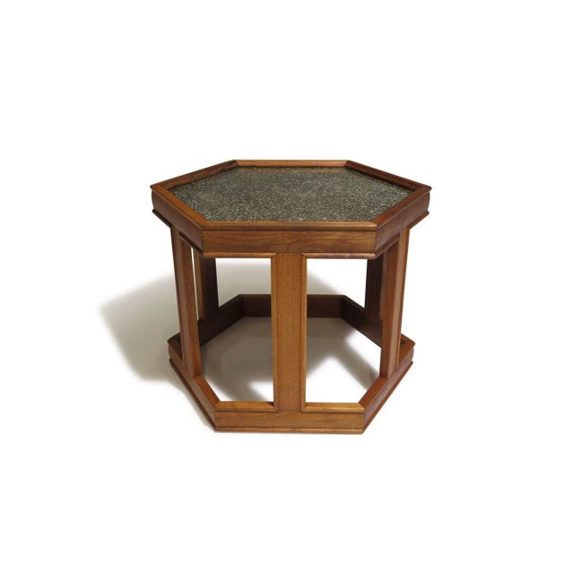 Mid 20th Century John Keal for Brown Saltman Hexagonal Walnut End ...