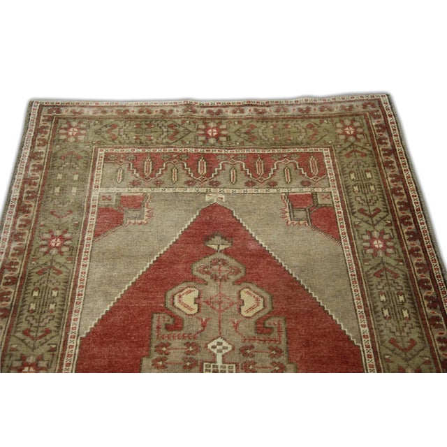 1960s Vintage Red & Brown Rug | Chairish