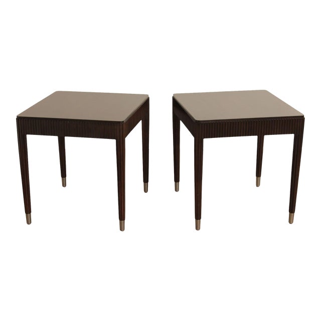 Bernhardt Art Deco Style Pair Of Mahogany End Tables | Chairish