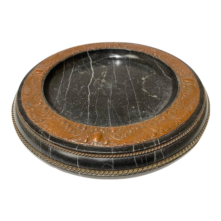 Early 20th Century Vienna Secessionist Marble, Copper & Brass Platter ...