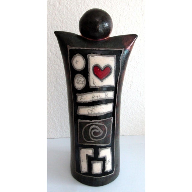 1980s Barbara Hertel Ceramic Spirit People Raku Studio Pottery | Chairish