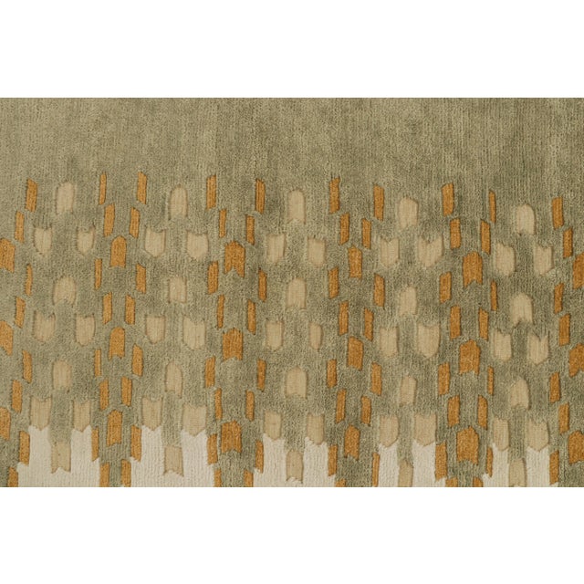 Rug & Kilim’s Scandinavian Style Rug in Green With Geometric Patterns ...