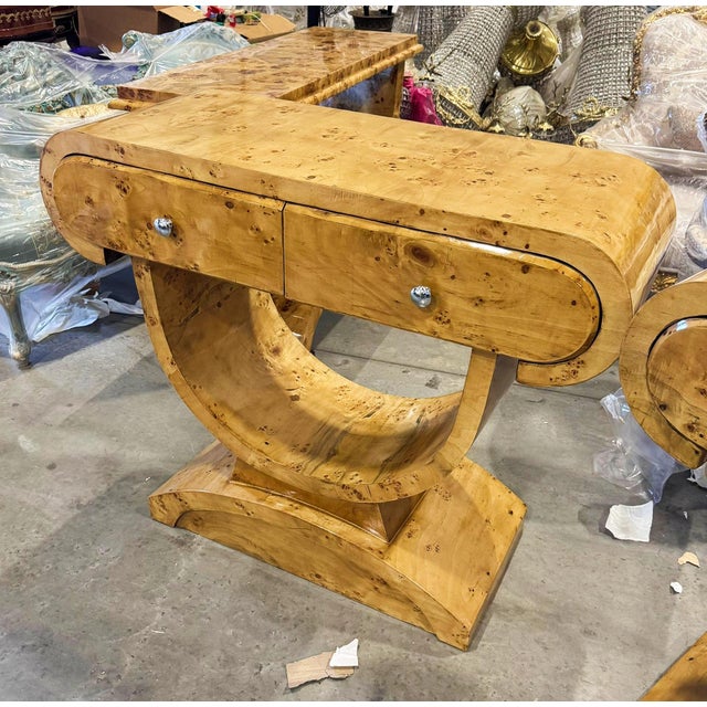 Pair of Art Deco Style Birch Console Table | Chairish