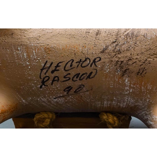 Hector Rascon Mexico Signed 1990 Hand Carved Wood Folk Art Burro Donkey ...