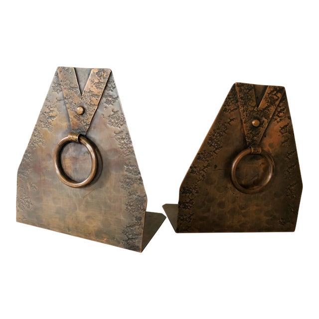 Arts and Crafts Copper Bookends | Chairish