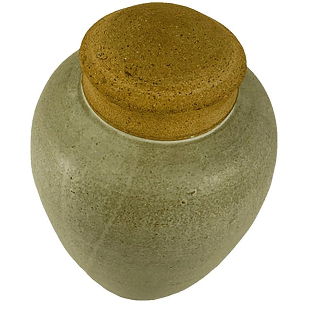 Mid 20th Century Hand Turned Clay Lidded Jar | Chairish