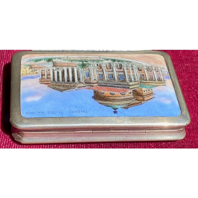 Palermo Opera House Silver & Enamel Box Circa 1900 | Chairish