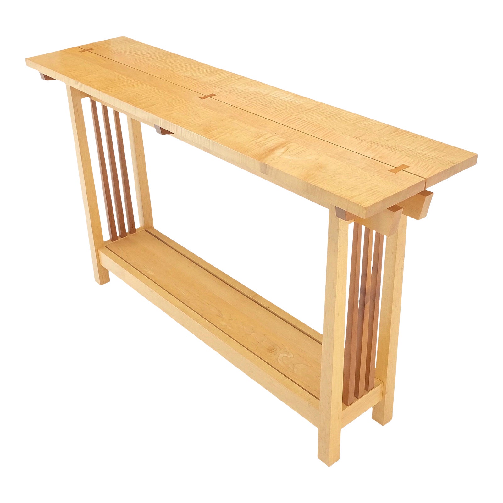 Solid Maple & Walnut Butterfly Joint Studio Made Console Sofa Table ...