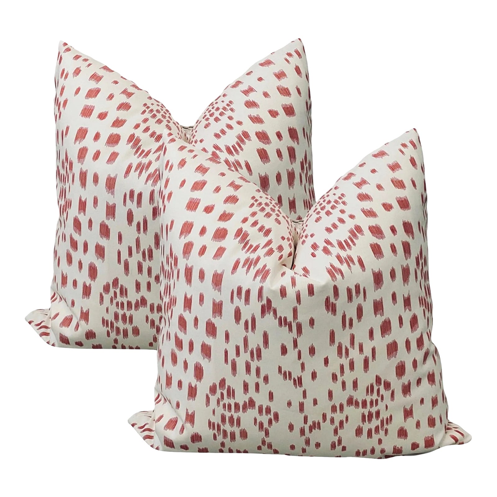 Berry Abstract Animal Print 20" Two-Sided Down Pillows- a Pair | Chairish