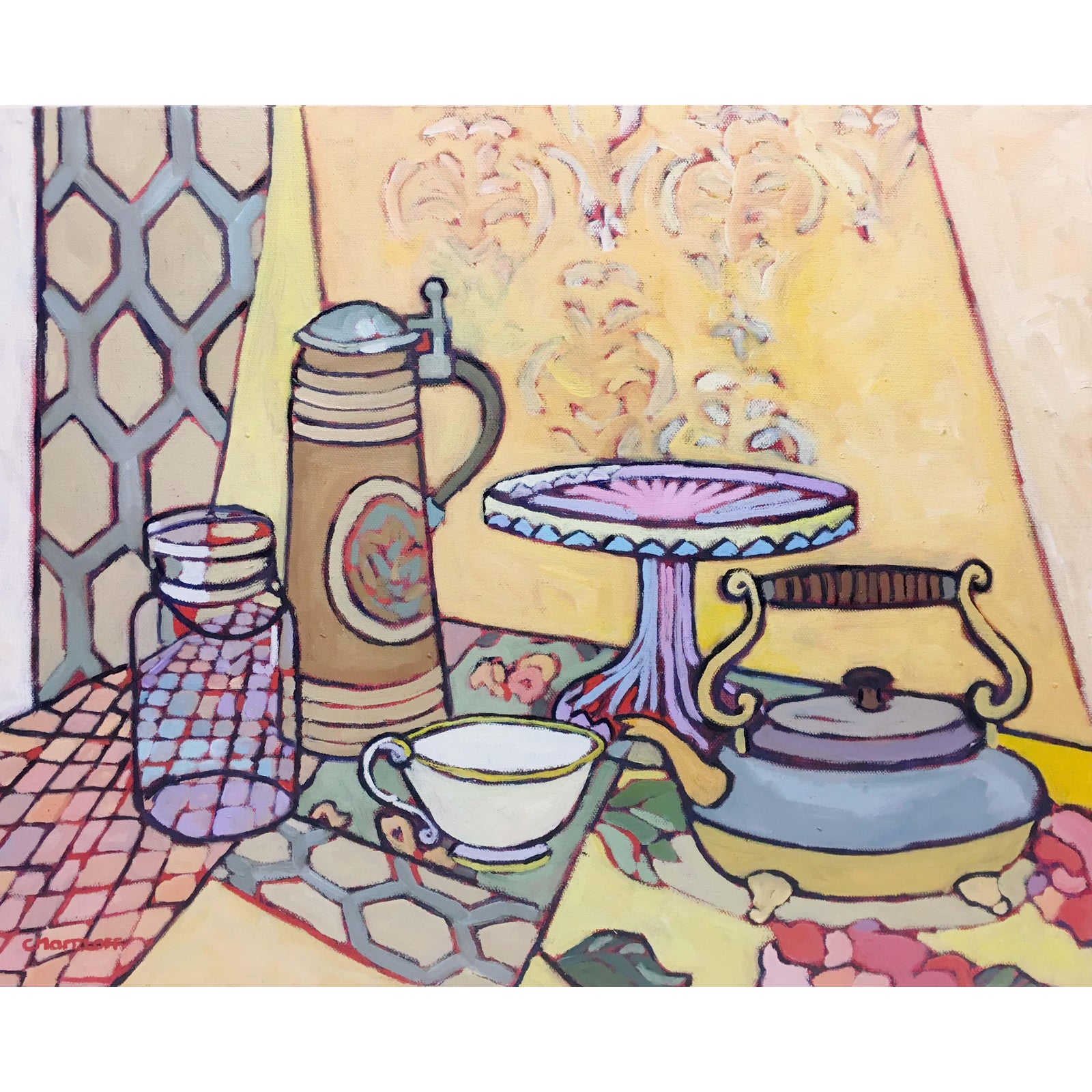 "Pastiche" Contemporary Expressionist Still Life Oil Painting by ...