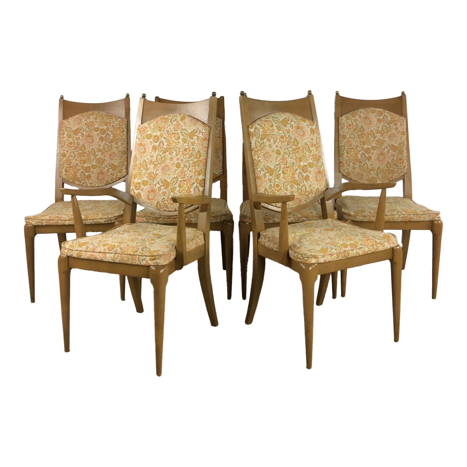 Mid Century Modern Set of 6 Dining Chairs | Chairish