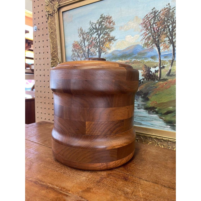 Vintage Mid Century Modern Solid Black Walnut Ice Box by Custom Kraft ...