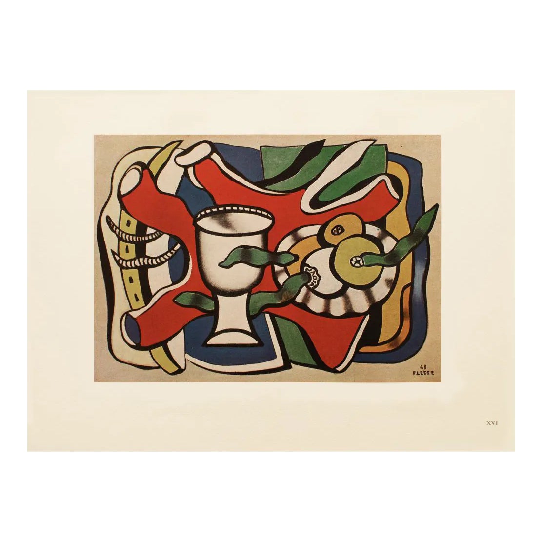 1950 After Fernand Léger "Still Life With White Vase", First German ...