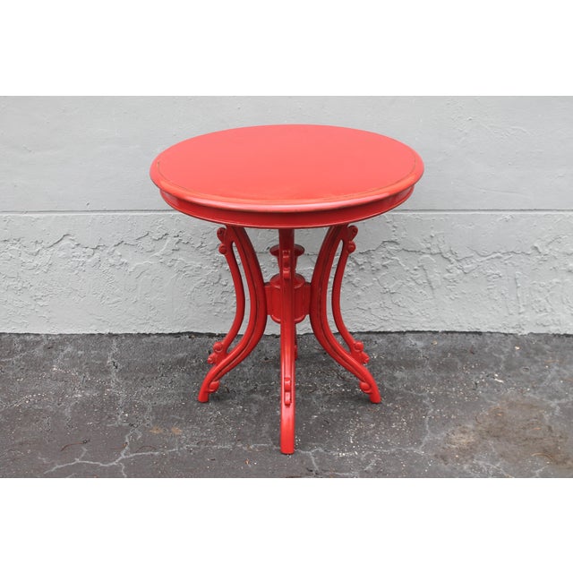 1940's Traditional Style Red Accent Table | Chairish