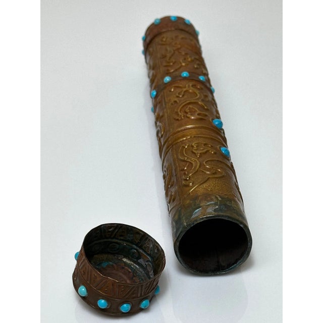 1920s Chinese Republic Period Round Cylindrical Scroll Document ...