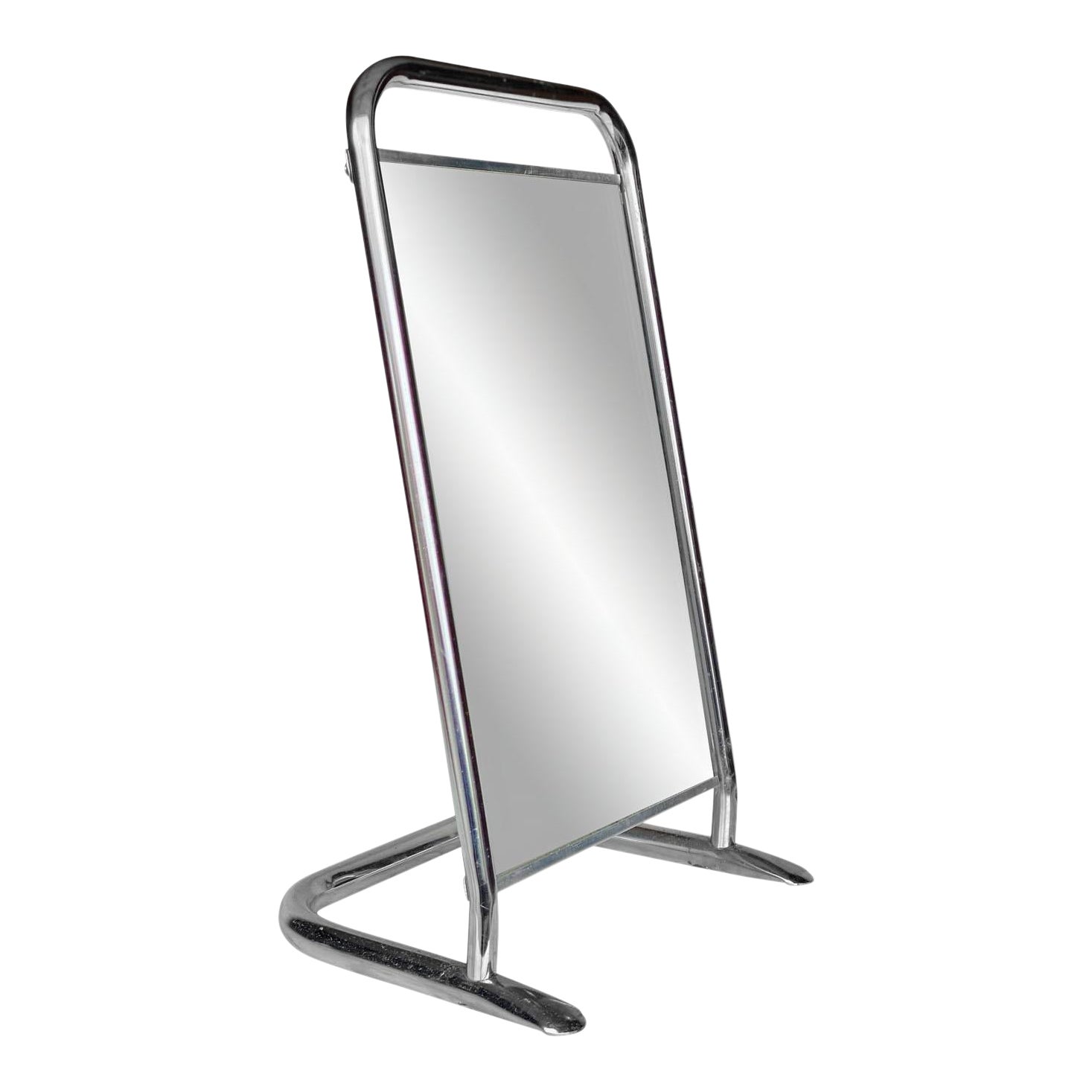 Vintage Medical Doctor's Chrome Floor Table Mirror | Chairish