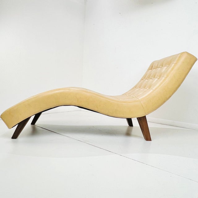 Leather Wave Chaise Lounge | Chairish