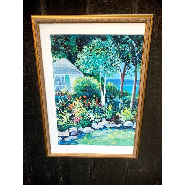 Neil Reed - Large Double Print of a Lake House and Garden | Chairish