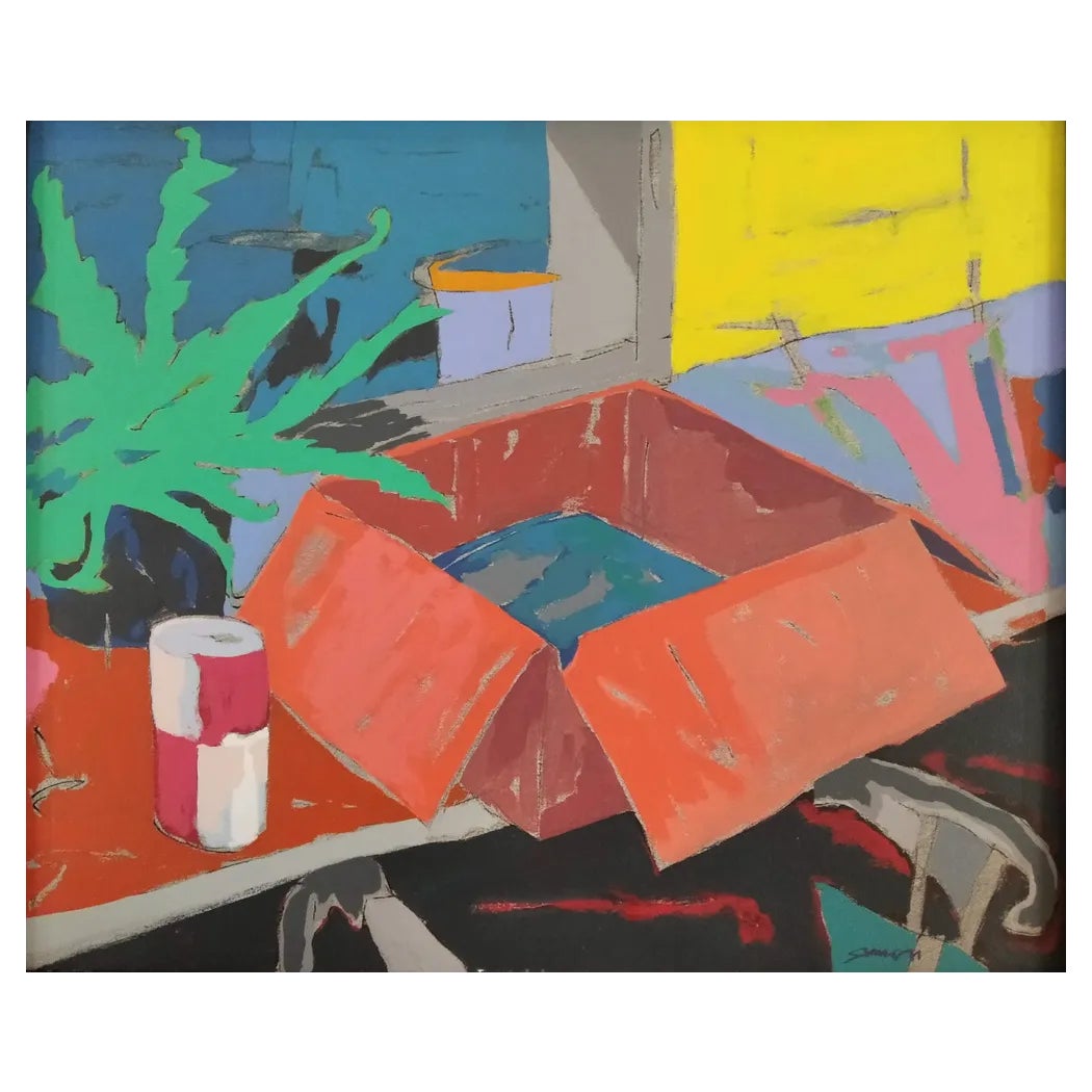 Paco Simon, Caja Rosa, 1980, Canvas Painting | Chairish