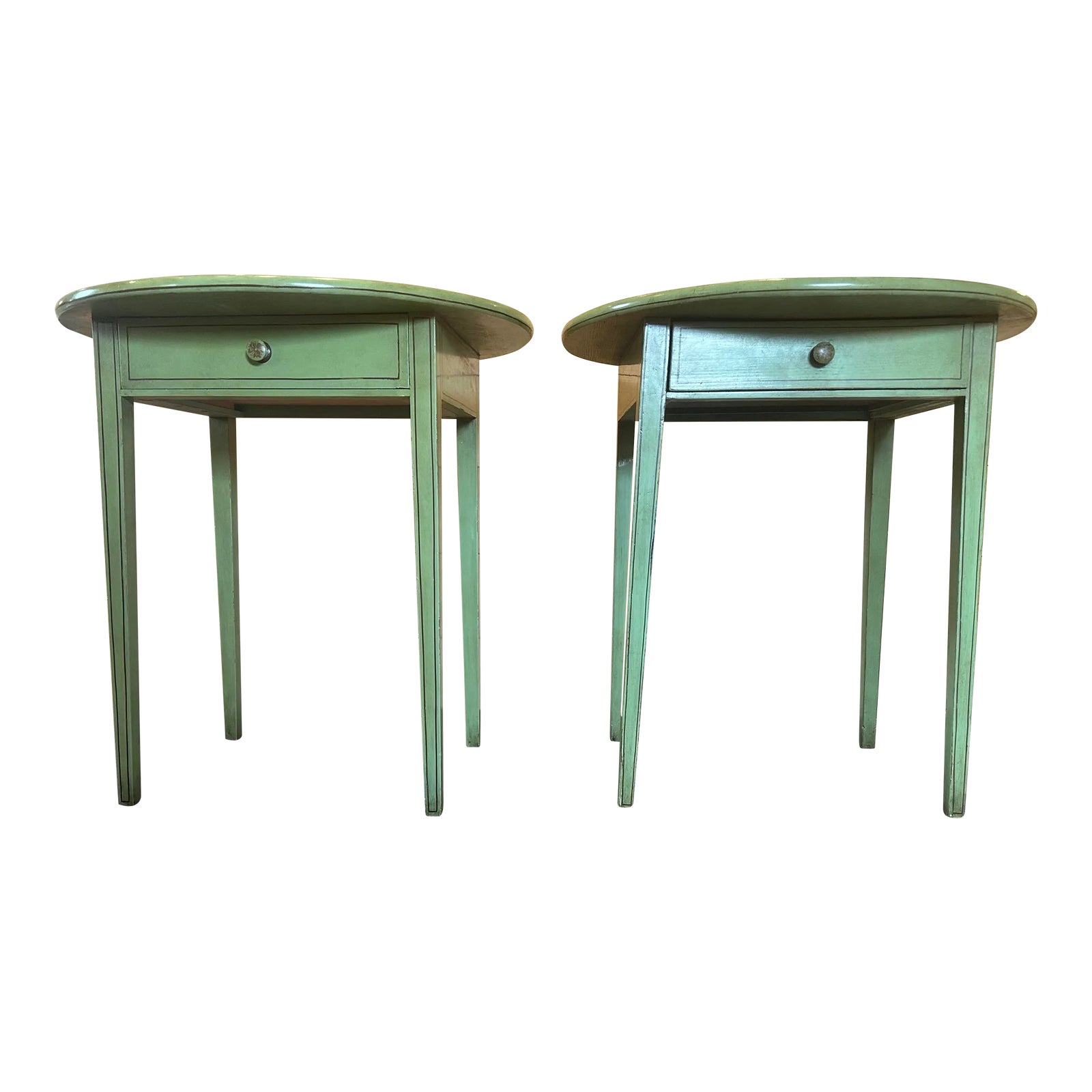 English Green Painted Tables | Chairish