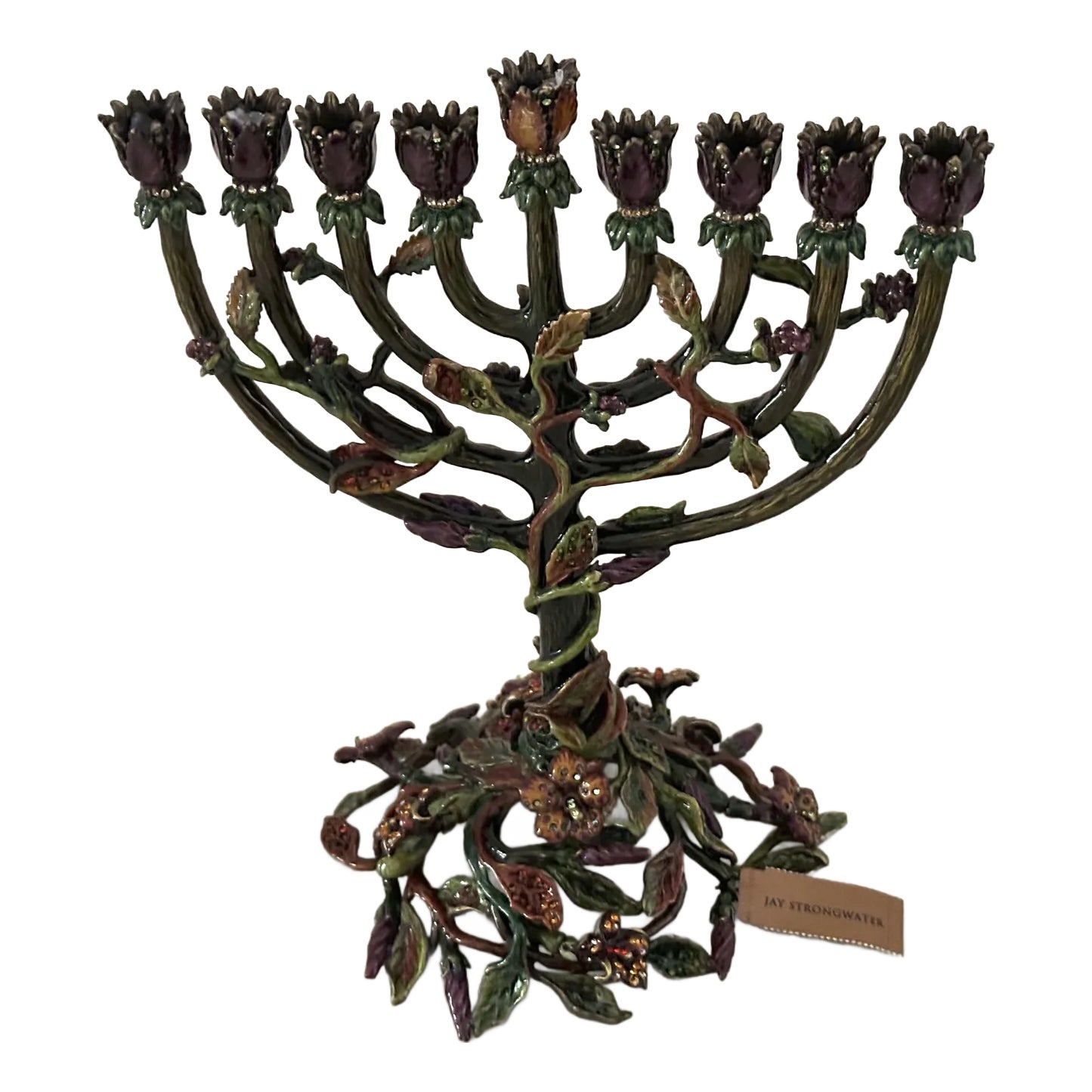 Jay Strongwater Magnolia Menorah | Chairish