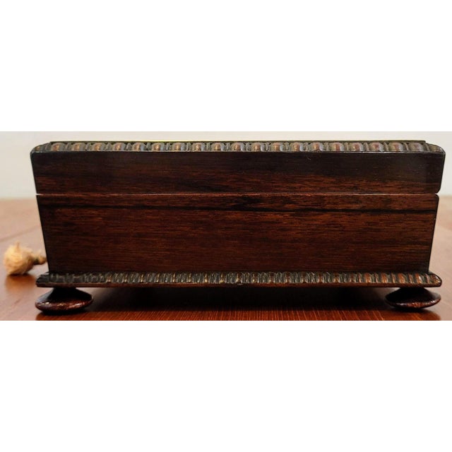 Circa 1820s Irish / English Regency Rosewood and Brass Games Box | Chairish