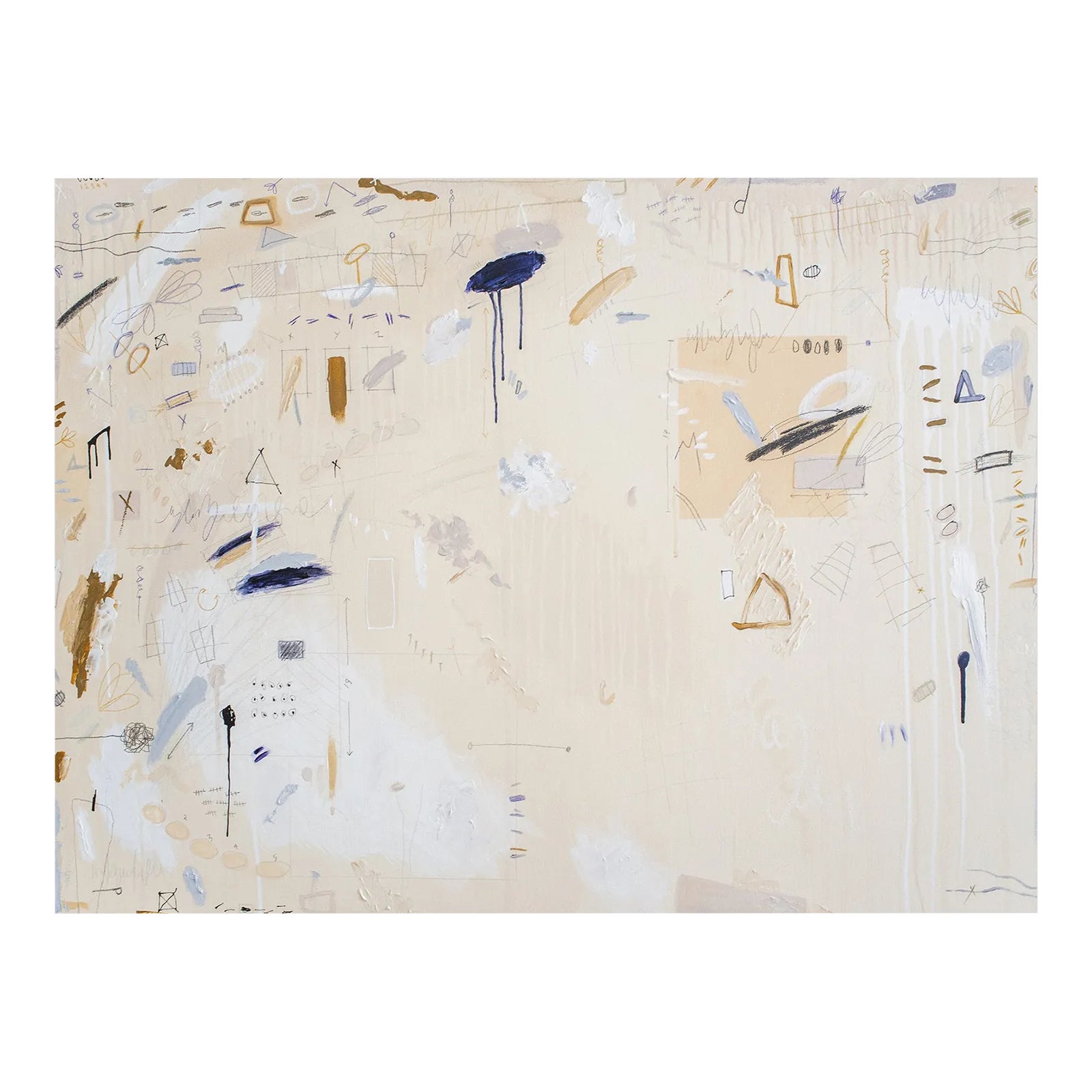 Large Original Abstract Painting on Canvas by Margot Sinclair | Chairish