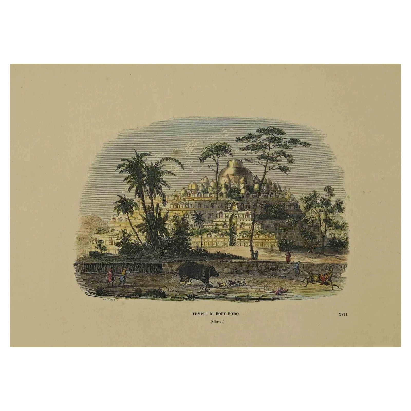 Various Artists, Boro Bodo Temple, Lithograph, 1862 | Chairish