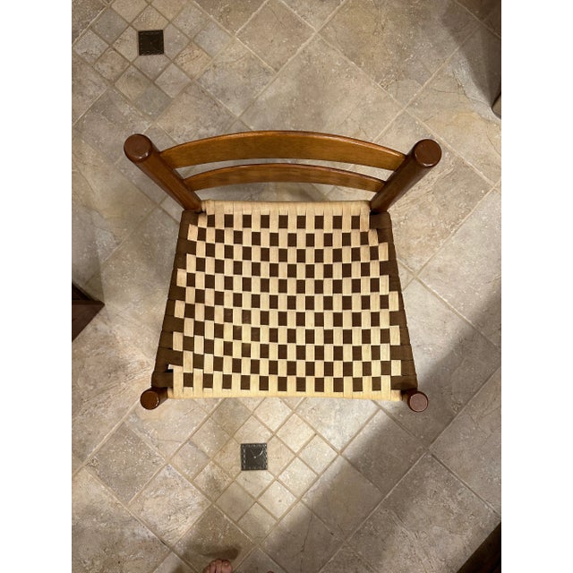 Mid 20th Century Shaker Maple Hardwood Low Back Chair Hand Woven ...