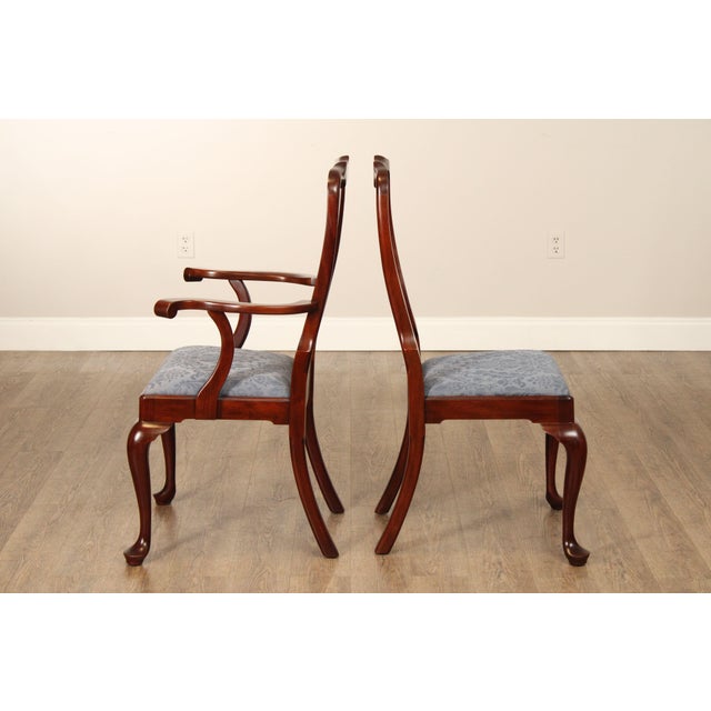 Henkel Harris Queen Anne Style Set of Six Carved Mahogany Dining Chairs ...