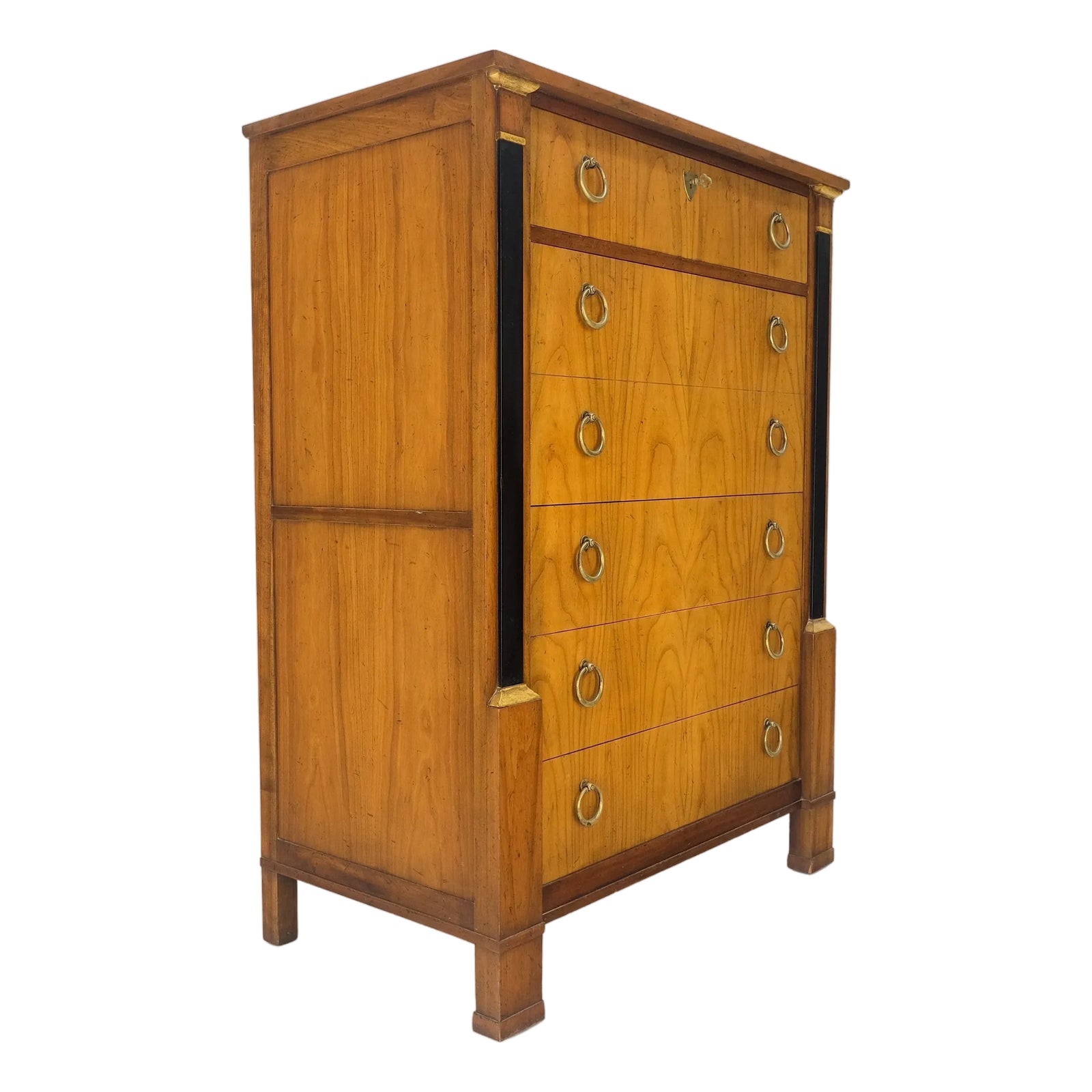 Baker Directoire Empire Style Ring Pulls 6 Drawers High Chest Dresser ...