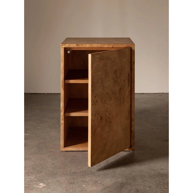 Vernier Burl Linear Side Table, Left | Chairish