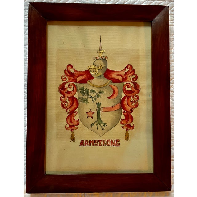 Late 19th Century "Armstrong" Coat of Arms Hand Painted, Antique Frame ...