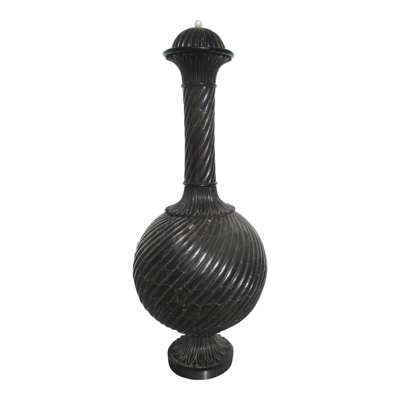 Handmade Horn Veneer Votive Bottle | Chairish