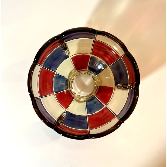 Vintage Westmoreland Stained Flash Glass Fairy Lamp Light Candle Holder ...