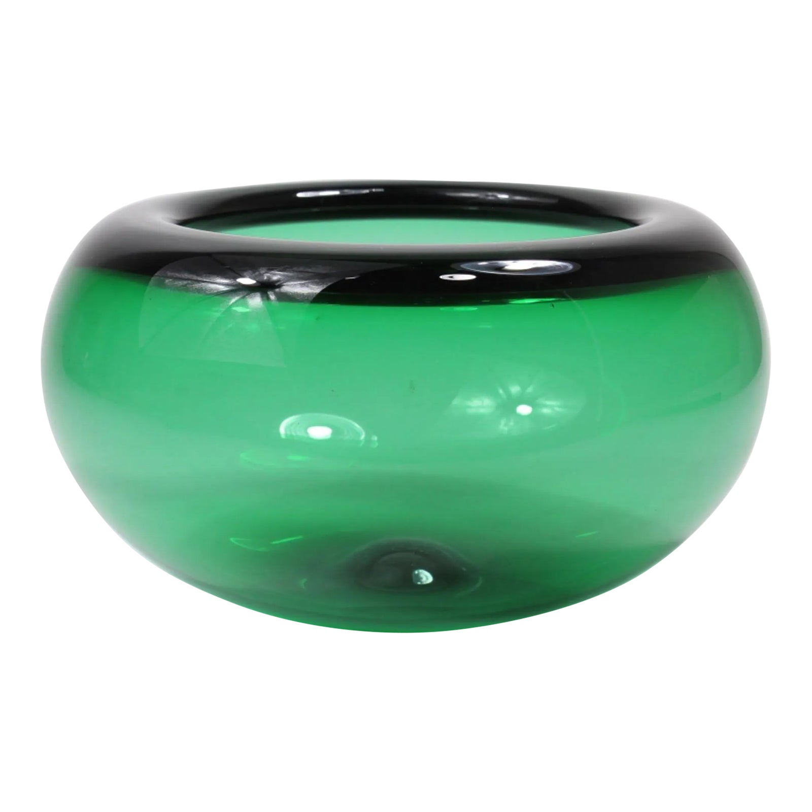 Per Lutken Emerald Holmegaard Bowl | Chairish
