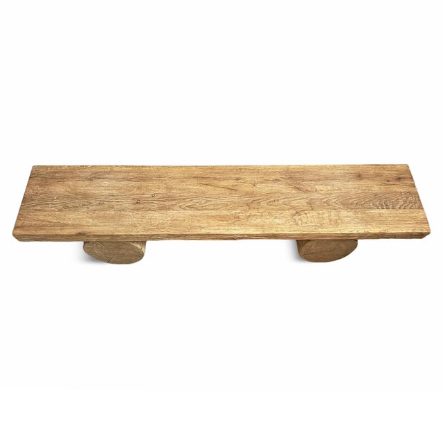 Elm Log Leg Coffee Table / Bench | Chairish