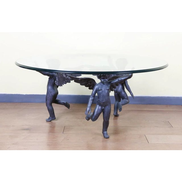 1970s Bronze Dancing Cherubs Coffee Table | Chairish