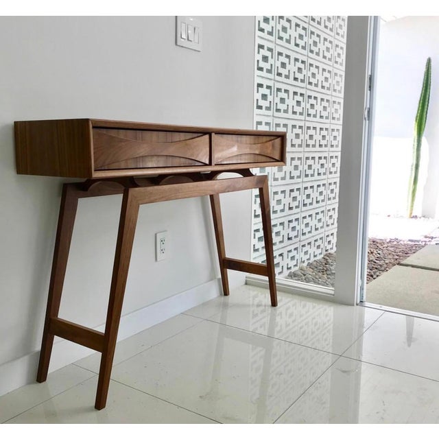 Mid Century Hand Crafted Entry Table | Chairish