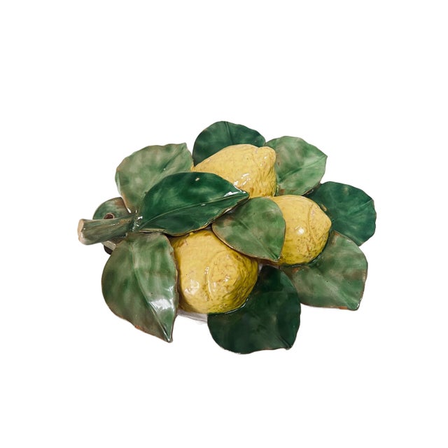 Vintage Italian Majolica Lemon Cluster Wall Hanging | Chairish